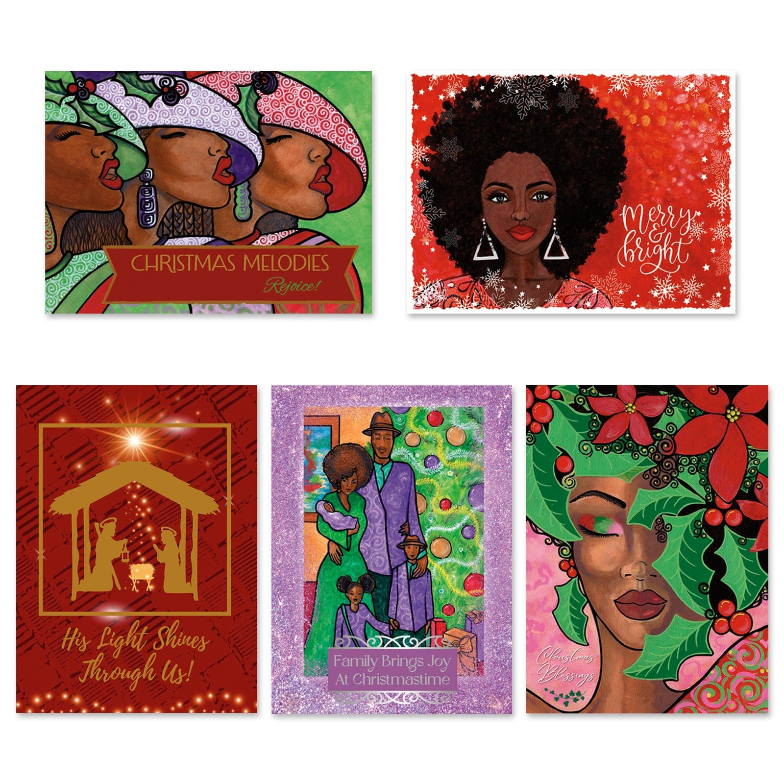 Assorted Box Set 7 African American Christmas Card Box Set The