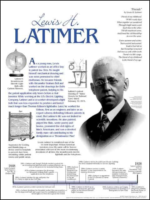 Lewis H. Latimer: Timeline Poster by Techdirections – The Black Art Depot