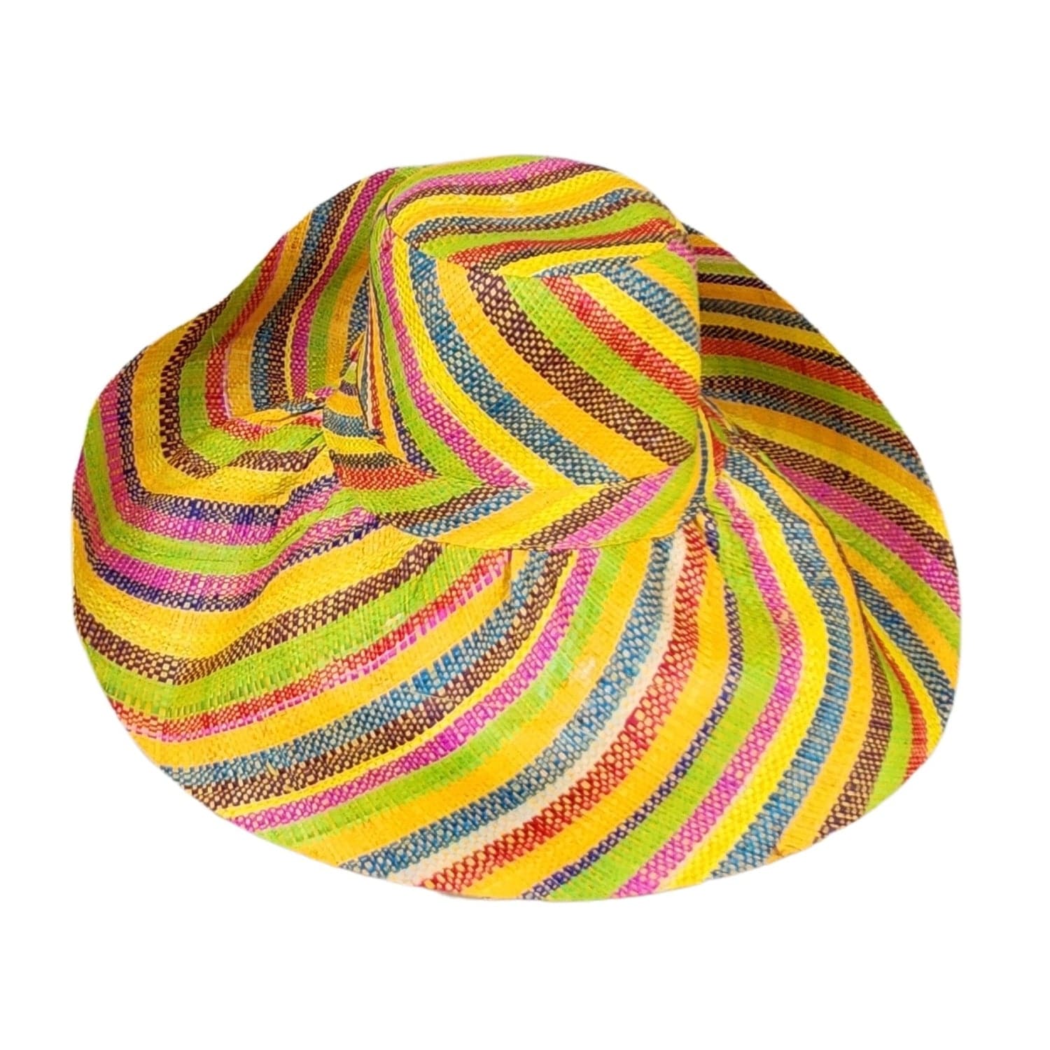 Abigay: Hand Woven Two-Tone Madagascar Big Brim Raffia Sun Hat – The ...