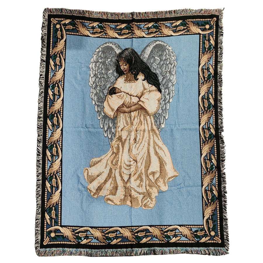Guardian Angel with Baby Tapestry Throw Blanket – The Black Art Depot