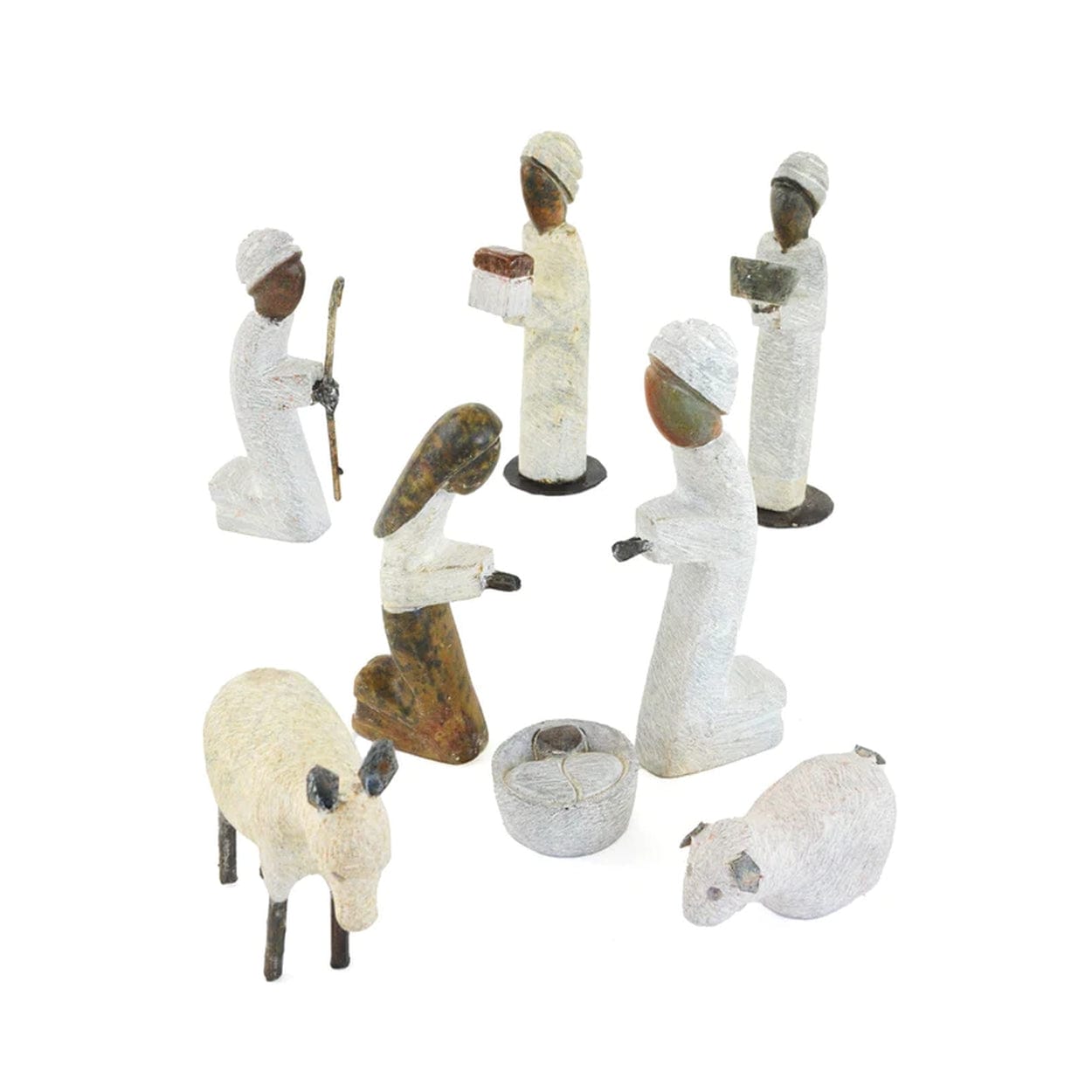 Hand Carved Serpentine Stone African Nativity Scene (Shona Sculpture ...