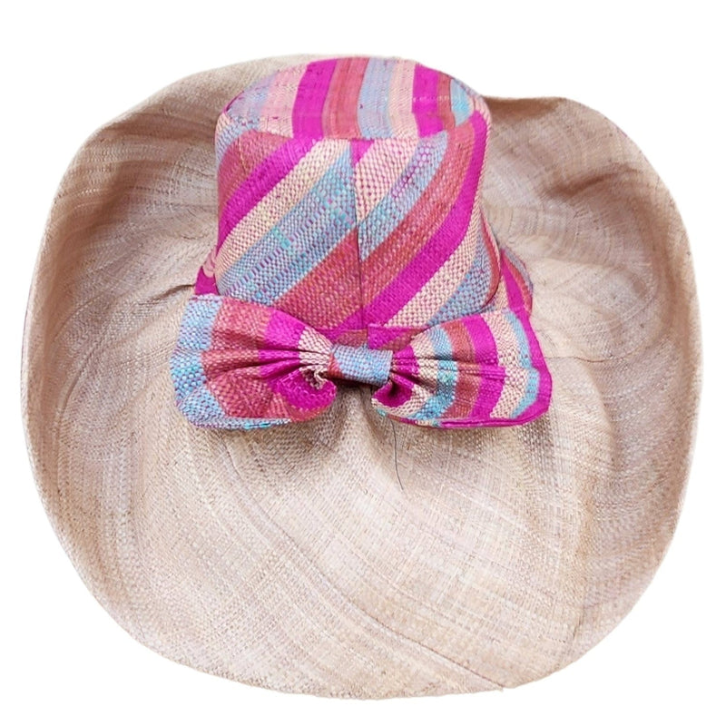 Amelia II: Hand Woven Multicolor Madagascar Big Brim Raffia Sun Hat ...