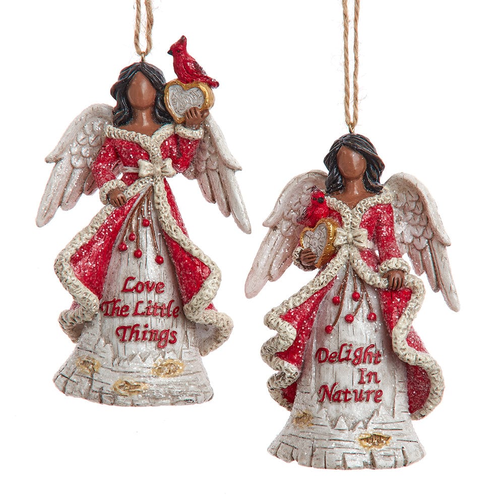 Birch Berry Faceless African American Angels Christmas Ornament Set ...