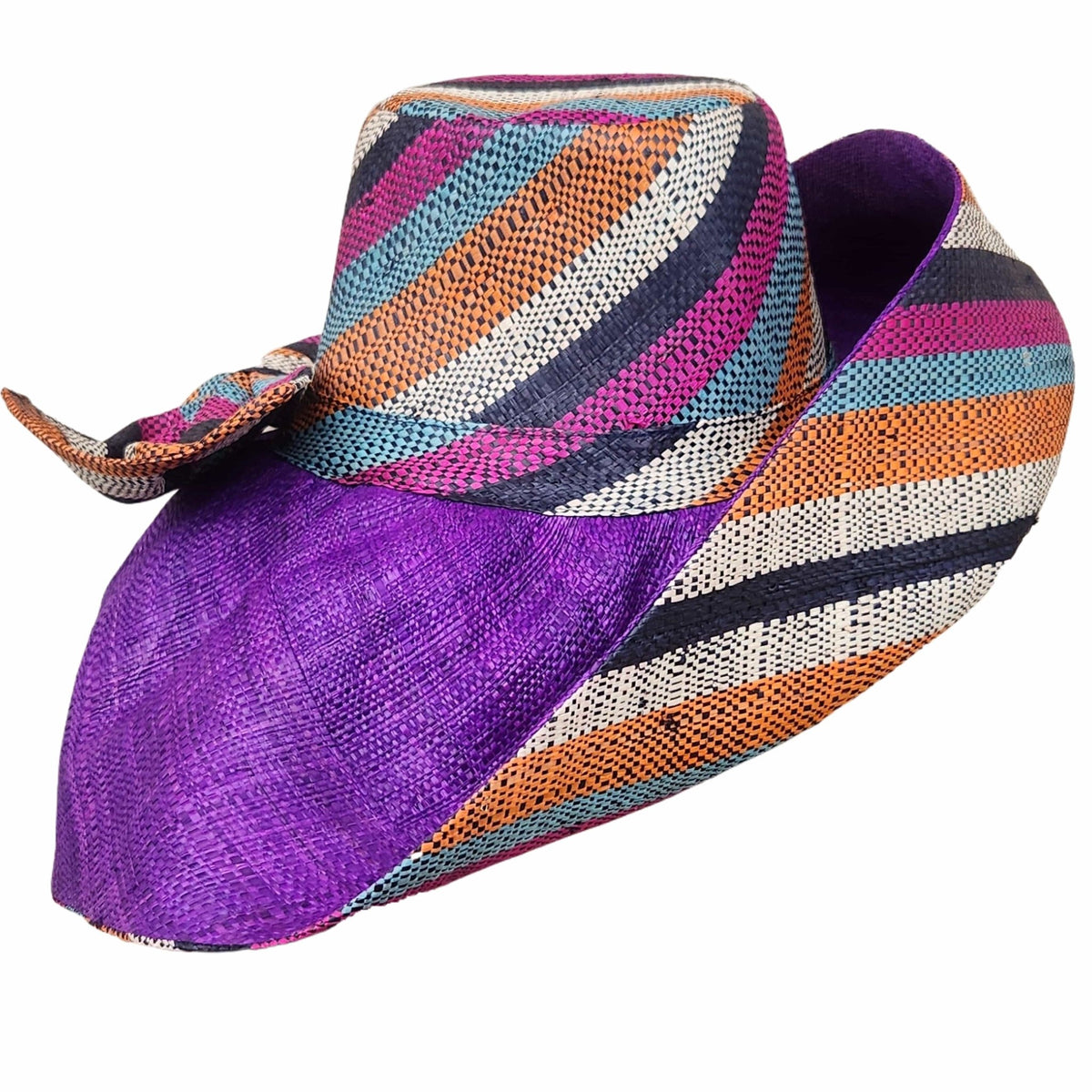 Buyisiwe: Hand Woven Multicolor Madagascar Big Brim Raffia Sun Hat ...