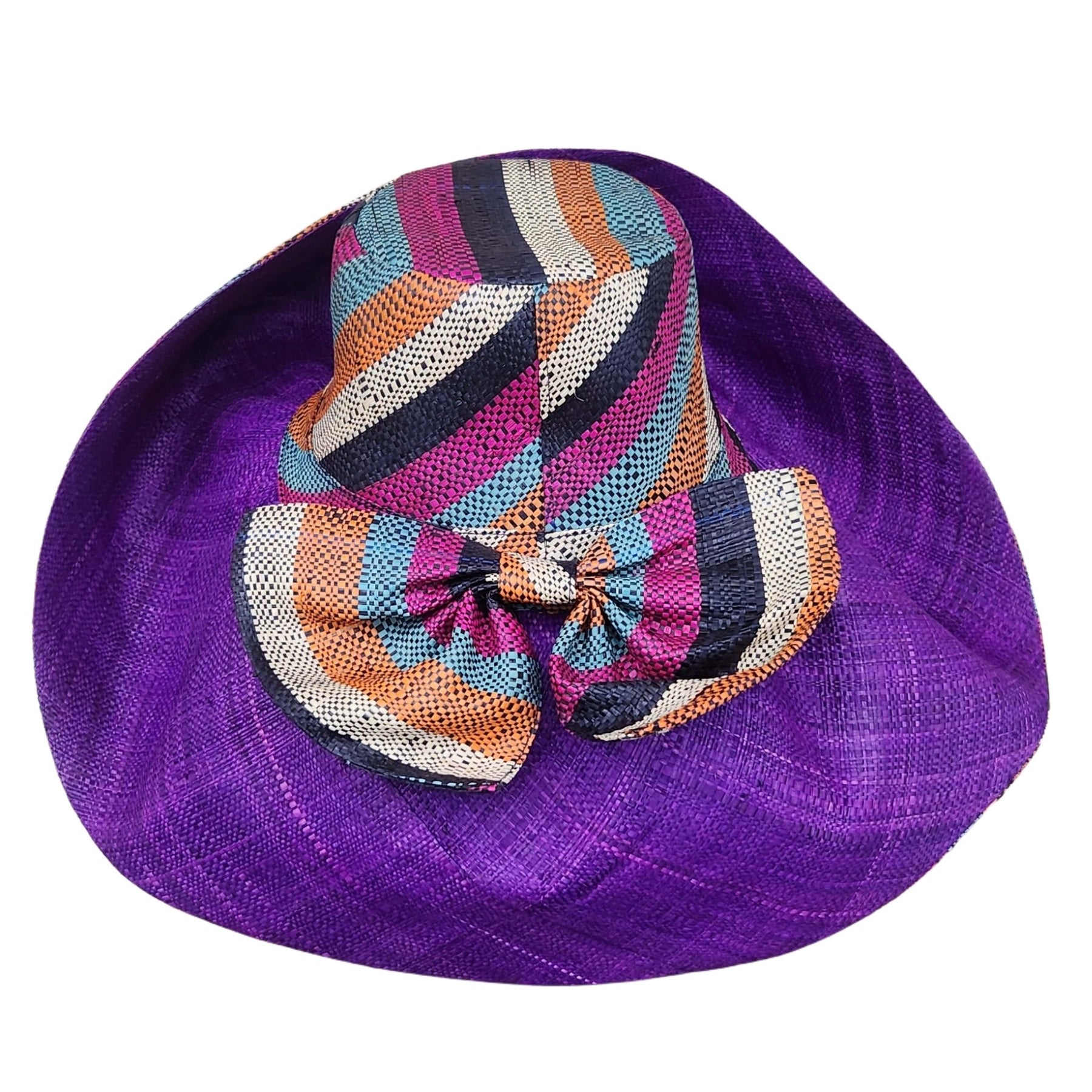 Buyisiwe: Hand Woven Multicolor Madagascar Big Brim Raffia Sun Hat ...