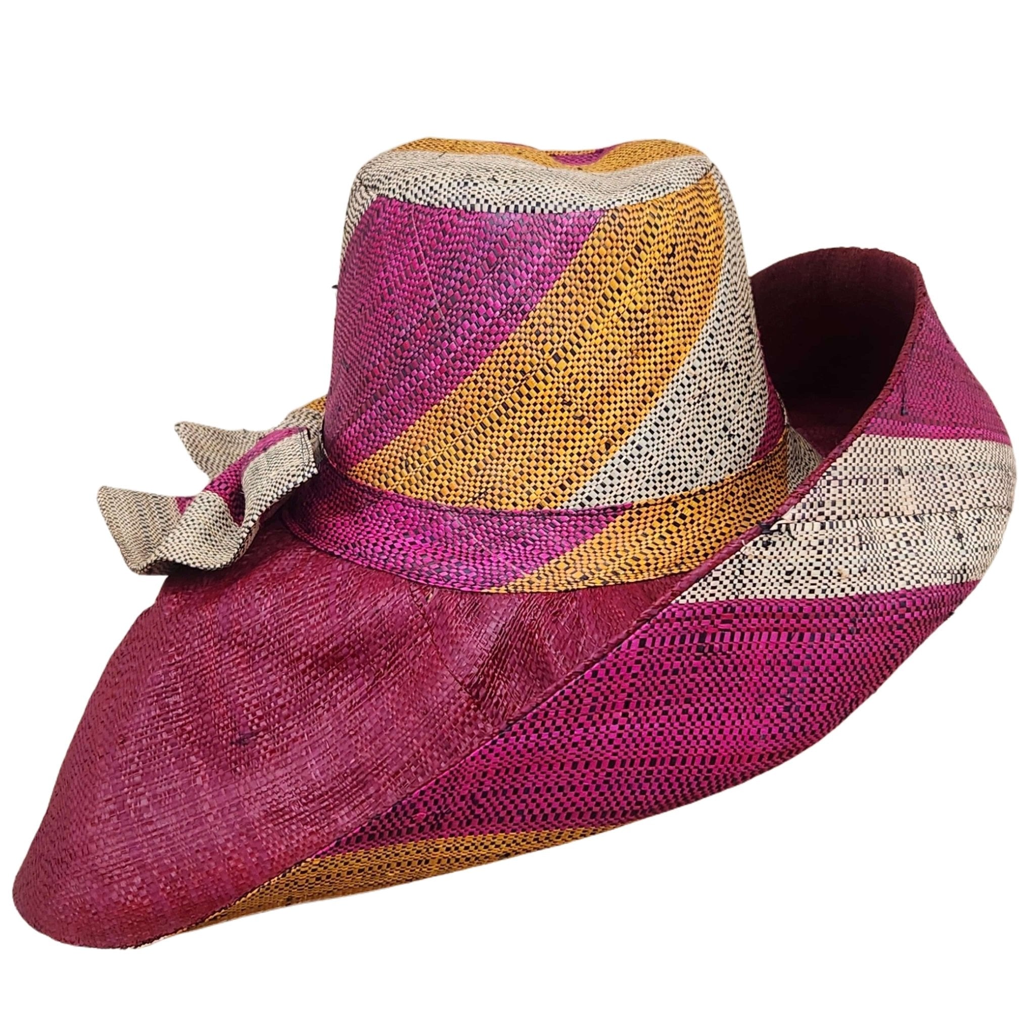 Jabulile: Hand Woven Multicolor Madagascar Big Brim Raffia Sun Hat ...