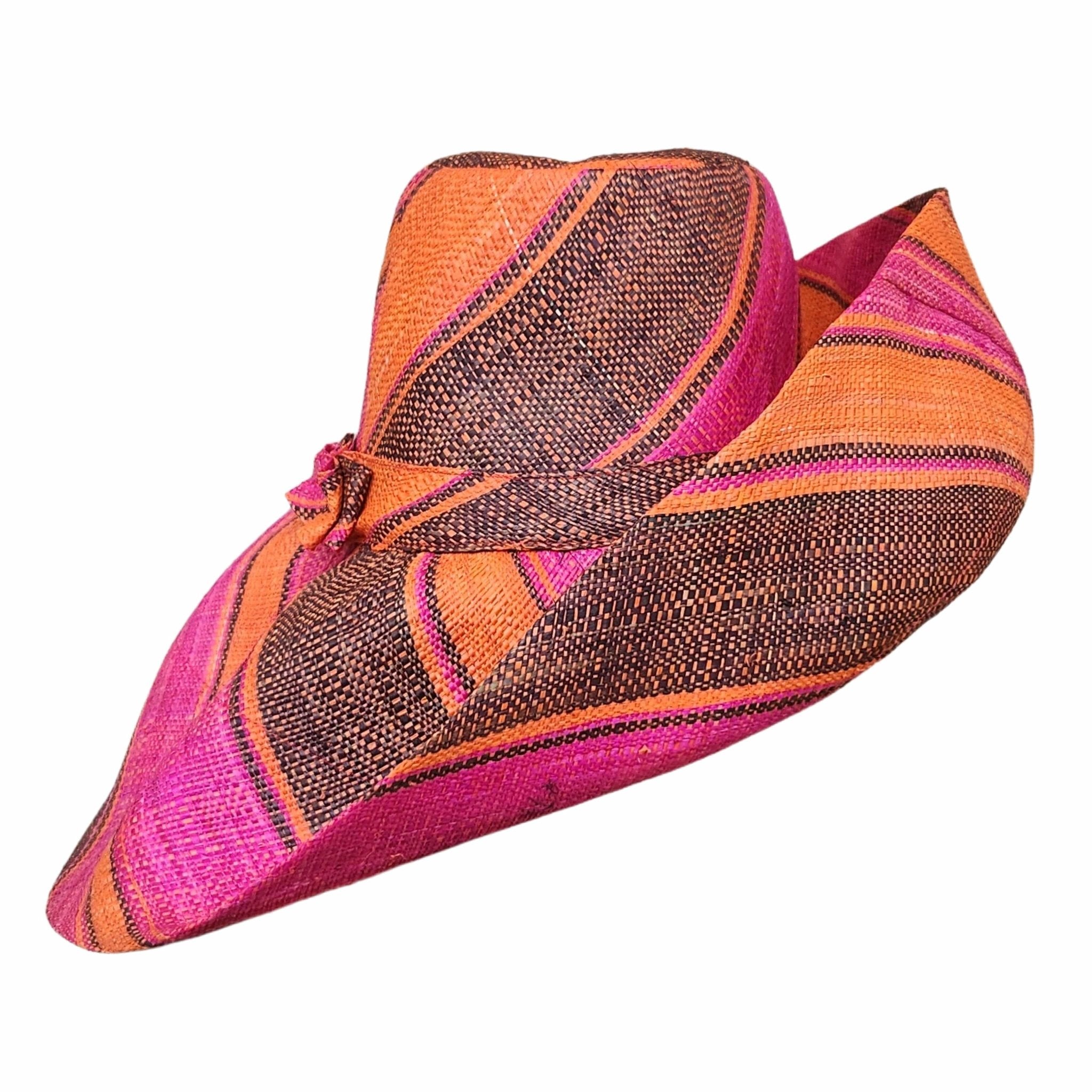 Jabulisile: Hand Woven Multicolor Madagascar Big Brim Raffia Sun Hat ...