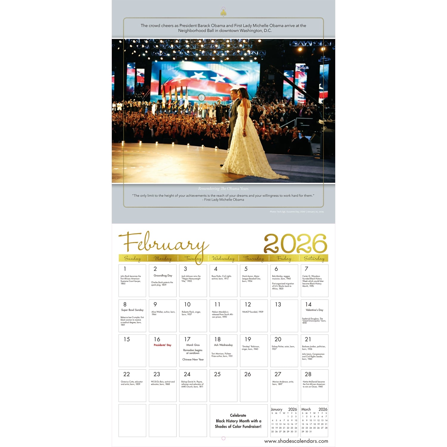 Remembering The Obamas: 2026 Commemorative Black History Calendar – The ...