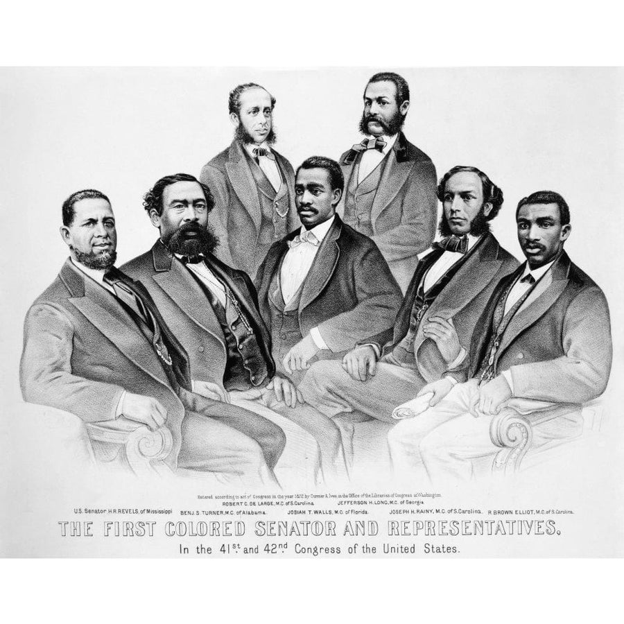 First Colored Senators & Representatives | 1872 Currier and Ives Print ...