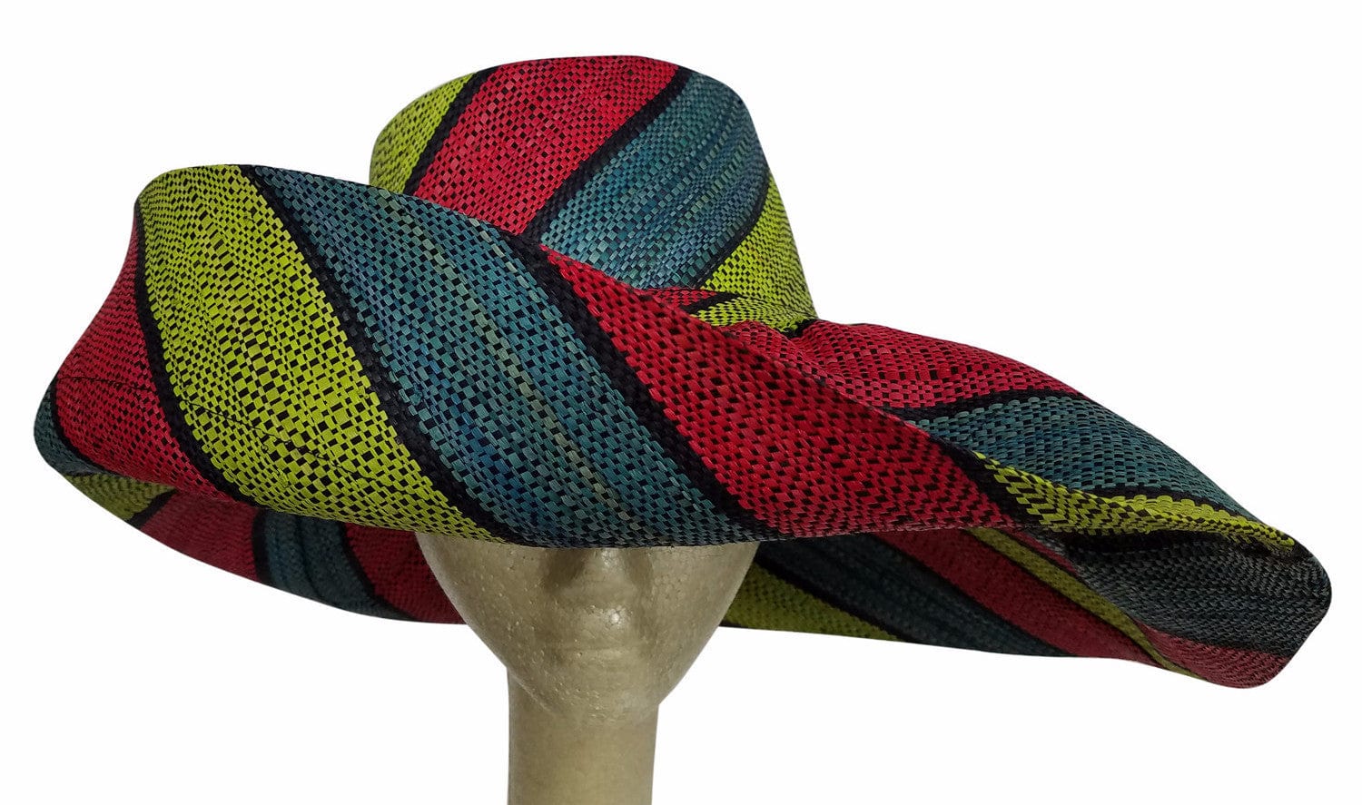 Abidemi: Hand Made Multicolored Madagascar Shapeable Big Brim Raffia ...