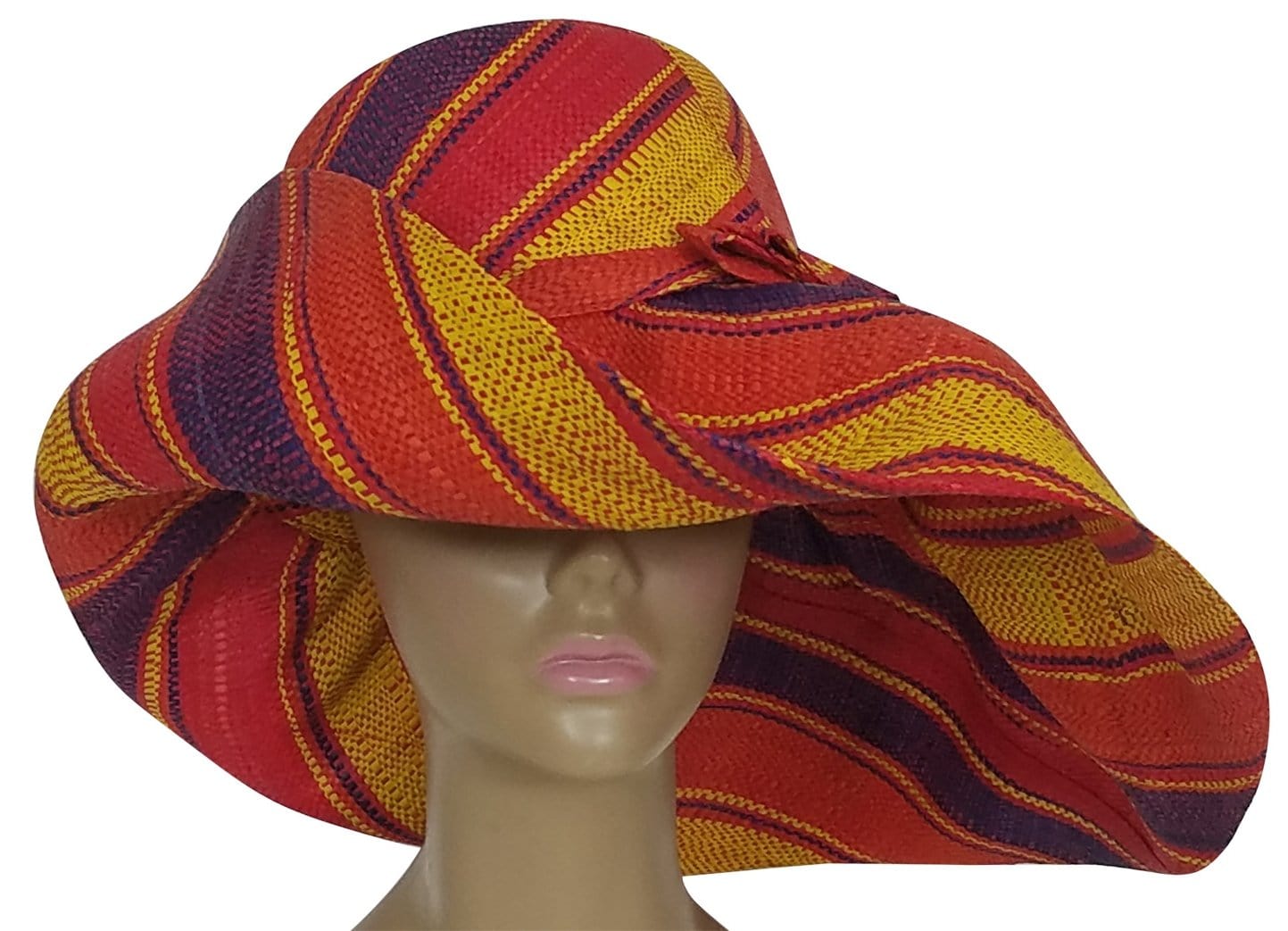 Aziza: Authentic Hand Woven Muli-Color Madagascar Big Brim Raffia Hat ...