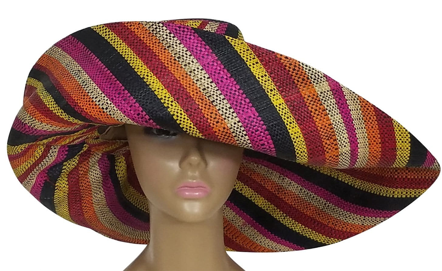 Ayoola: Authentic Hand Woven Muli-Color Madagascar Big Brim Raffia Hat ...