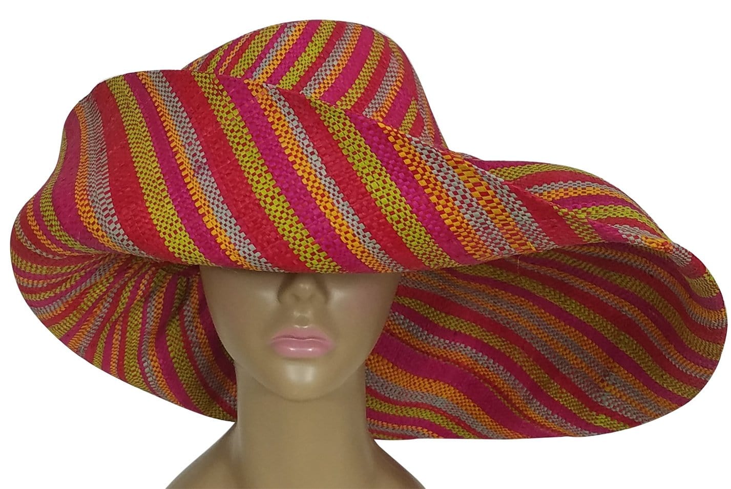 Ayoluwa: Authentic Hand Woven Muli-Color Madagascar Big Brim Raffia Hat ...