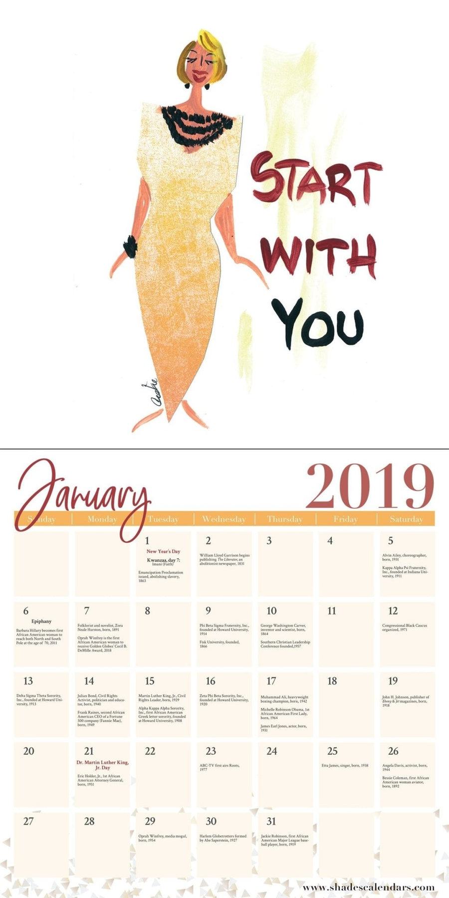 Well Dressed & Well Blesssed: 2019 Black Art Calendar by Cidne Wallace ...