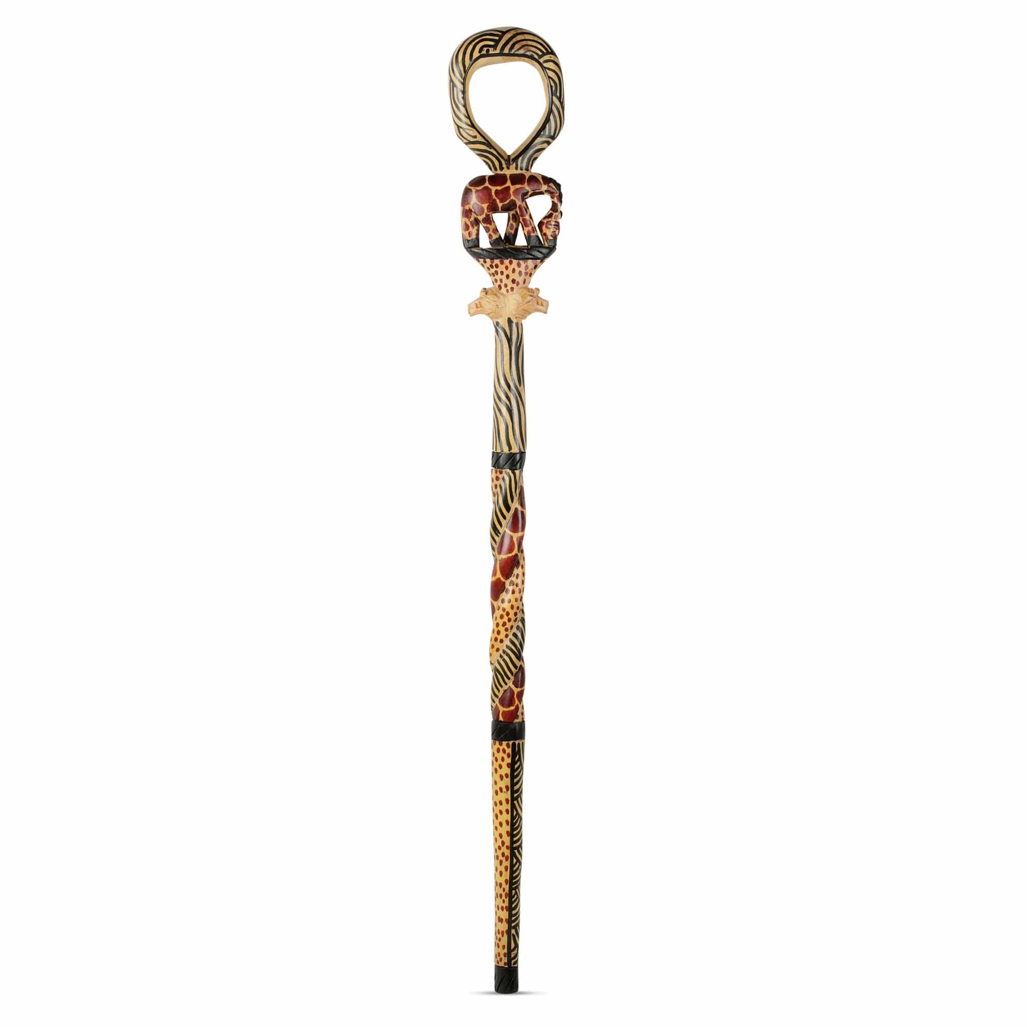 Authentic African Hand Made Wood Giraffe Decorative Walking Stick/Cane ...