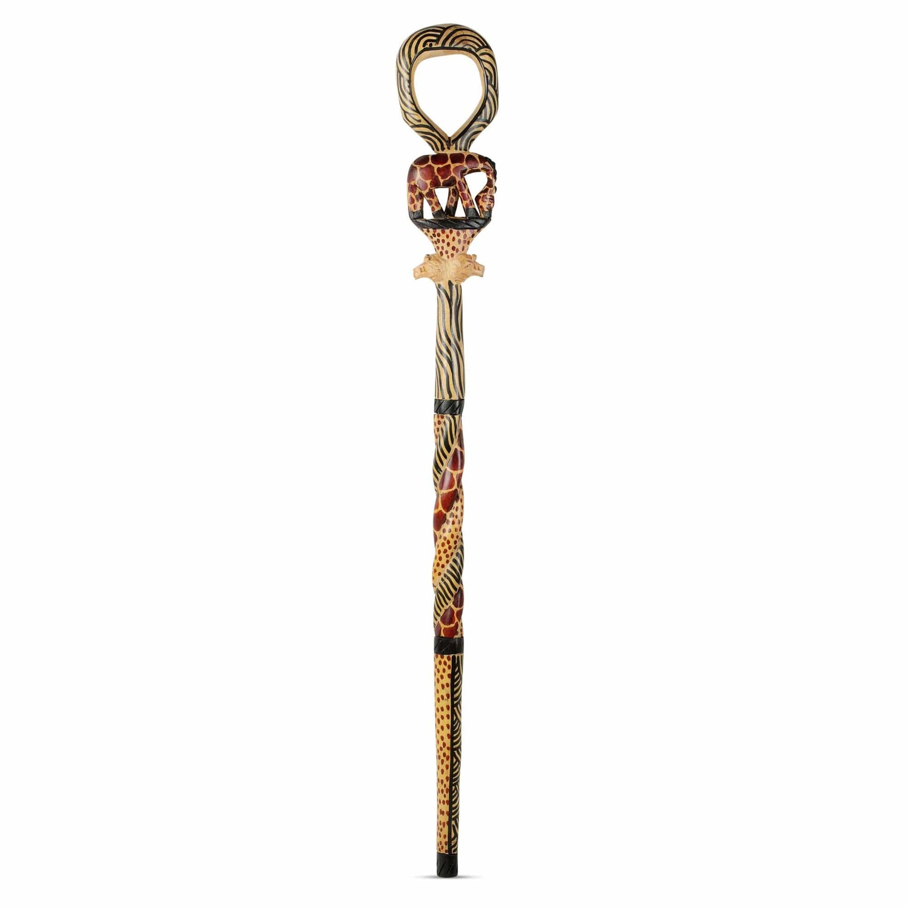 Authentic African Hand Made Wood Giraffe Decorative Walking Stick/Cane ...