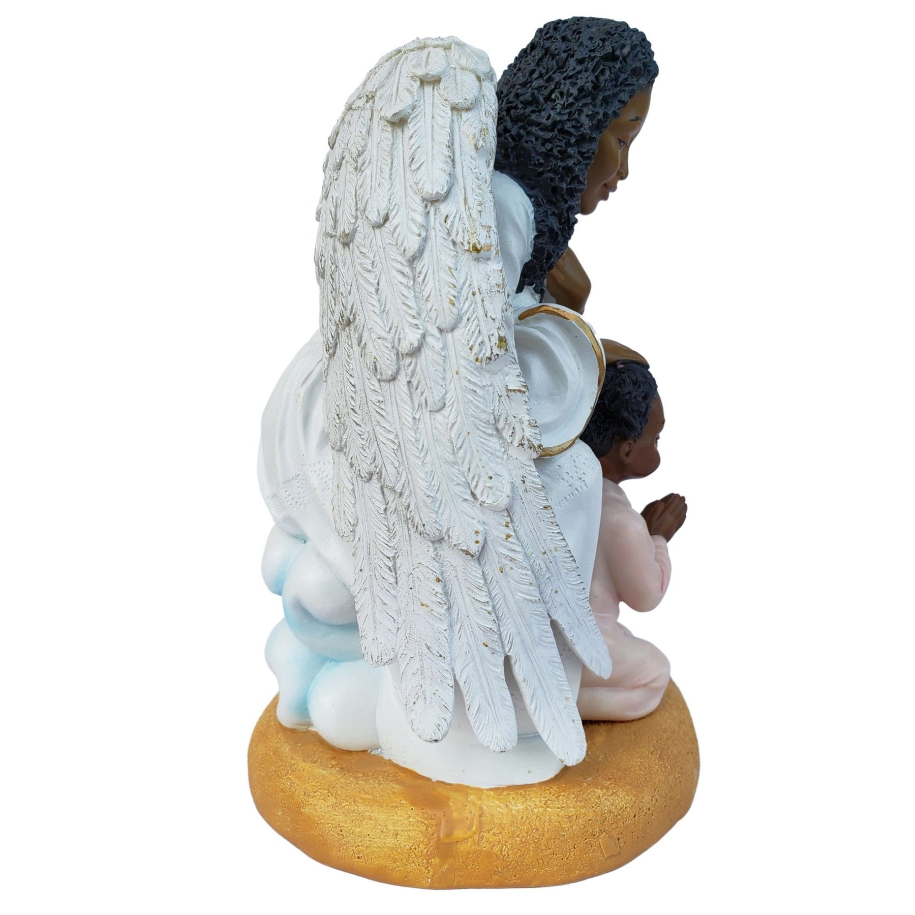 African American Guardian Angel with Girl Figurine – The Black Art Depot