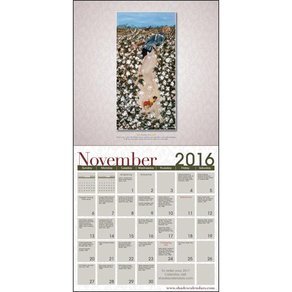 Art of Annie Lee: 2016 African American Wall Calendar – The Black Art Depot