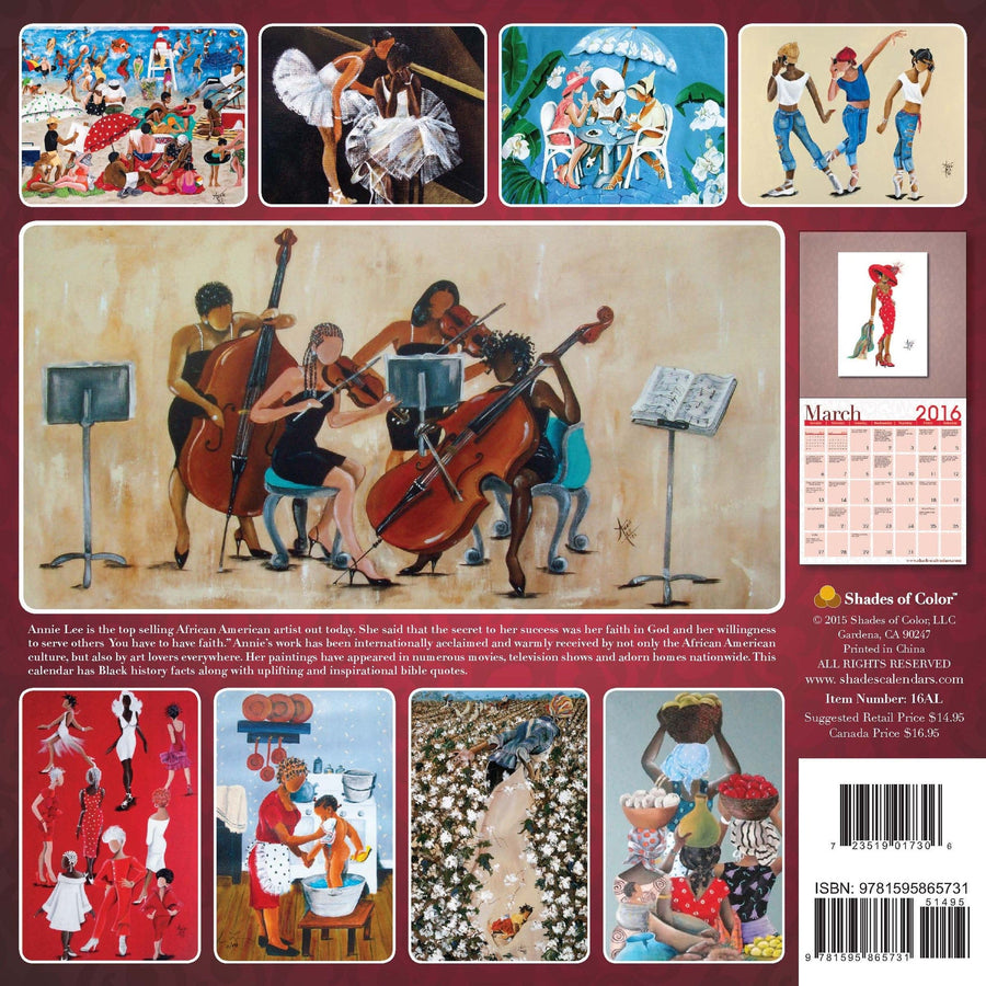 Art of Annie Lee: 2016 African American Wall Calendar – The Black Art Depot
