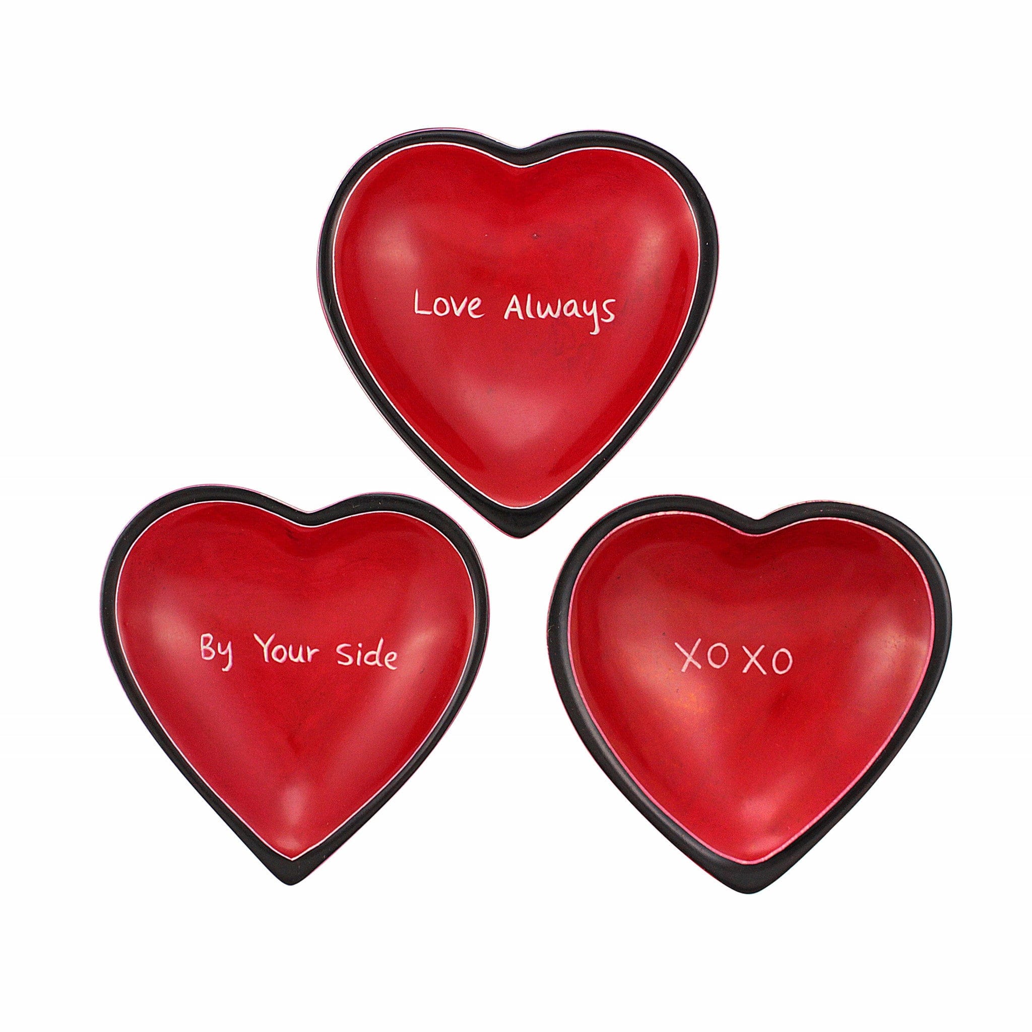 In Love Kenyan Soapstone Heart Shaped Dish Set by Venture Imports – The ...