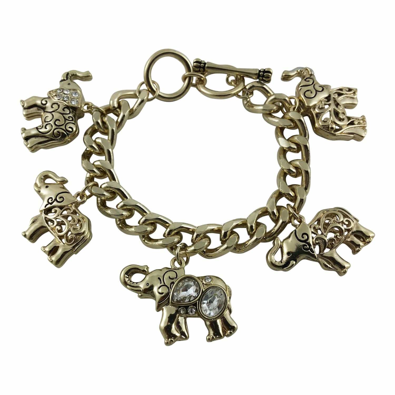 Elephant Chain Link Charm Bracelet – The Black Art Depot