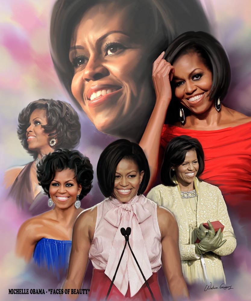 Faces of Beauty (Michelle Obama) by Wishum Gregory – The Black Art Depot