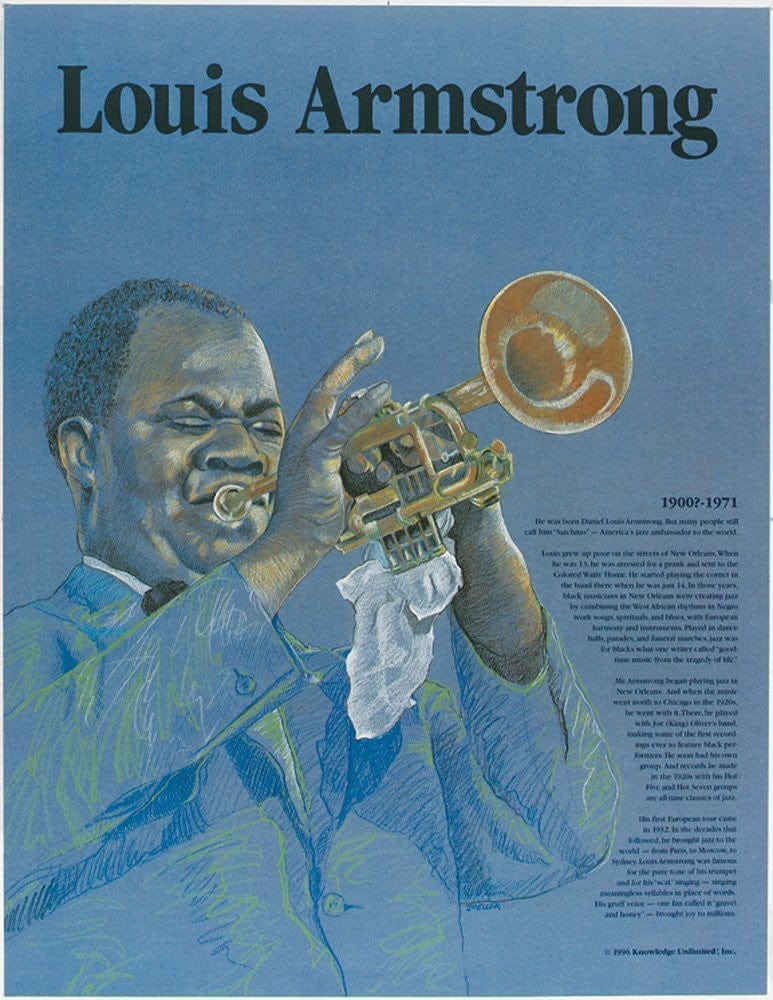 Great Black Americans: Louis Armstrong Poster by Knowledge Unlimited ...
