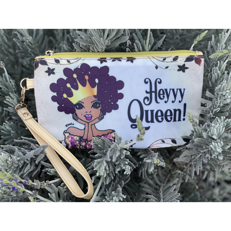 Heyyy Queen Cosmetic Pouch by Kiwi McDowell#N#– The Black Art Depot