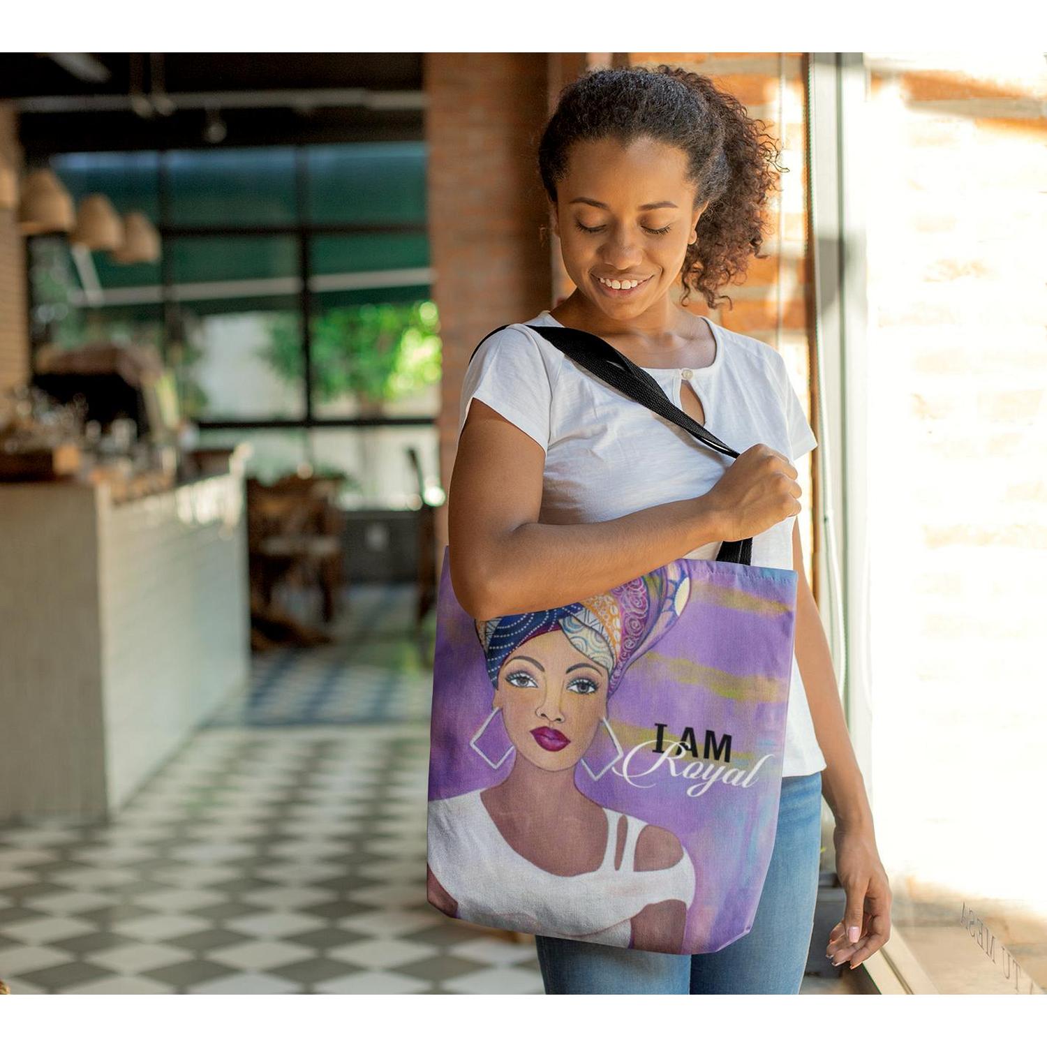 I Am Royal: African American Woven Tote Bag by GBaby – The Black Art Depot