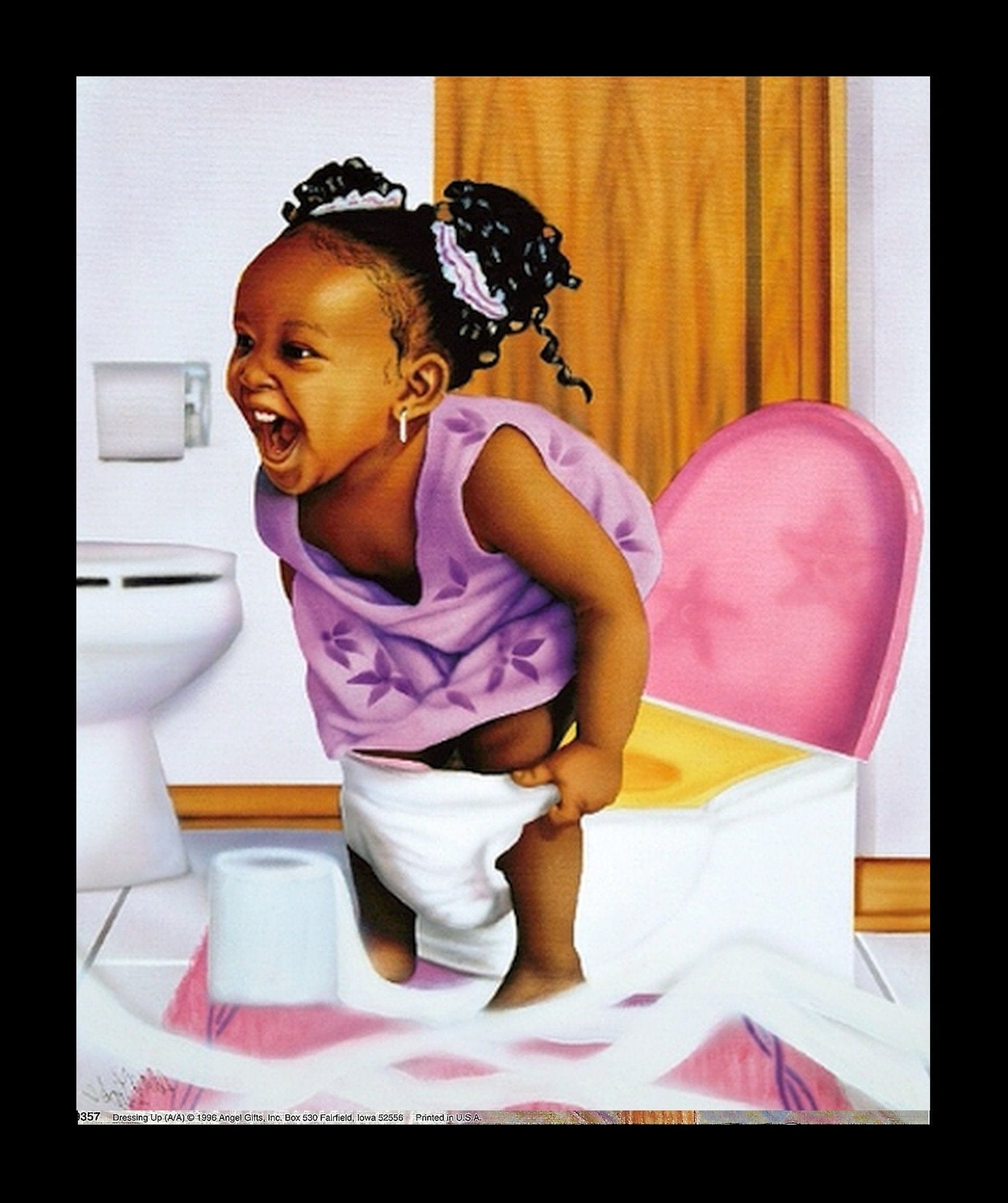Potty Girl by Alan and Aaron Hicks (African American Bathroom Art ...
