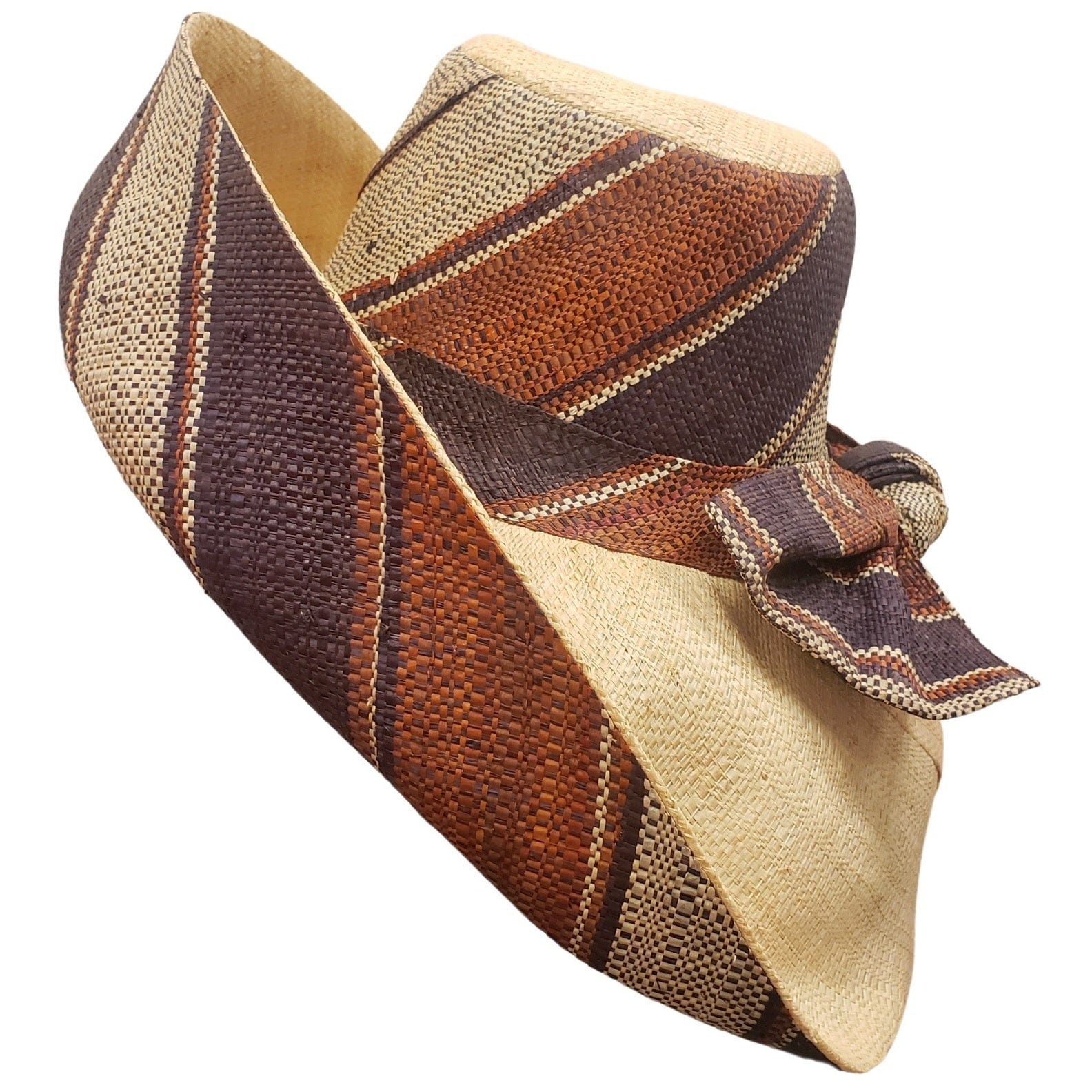 Toavina: Hand Woven Multi-Color Madagascar Big Brim Raffia Sun Hat ...