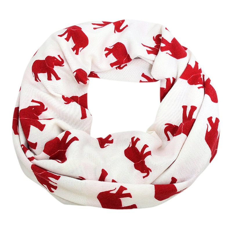 White and Crimson Elephant Infinity Scarf (Delta Sigma Theta Inspired ...