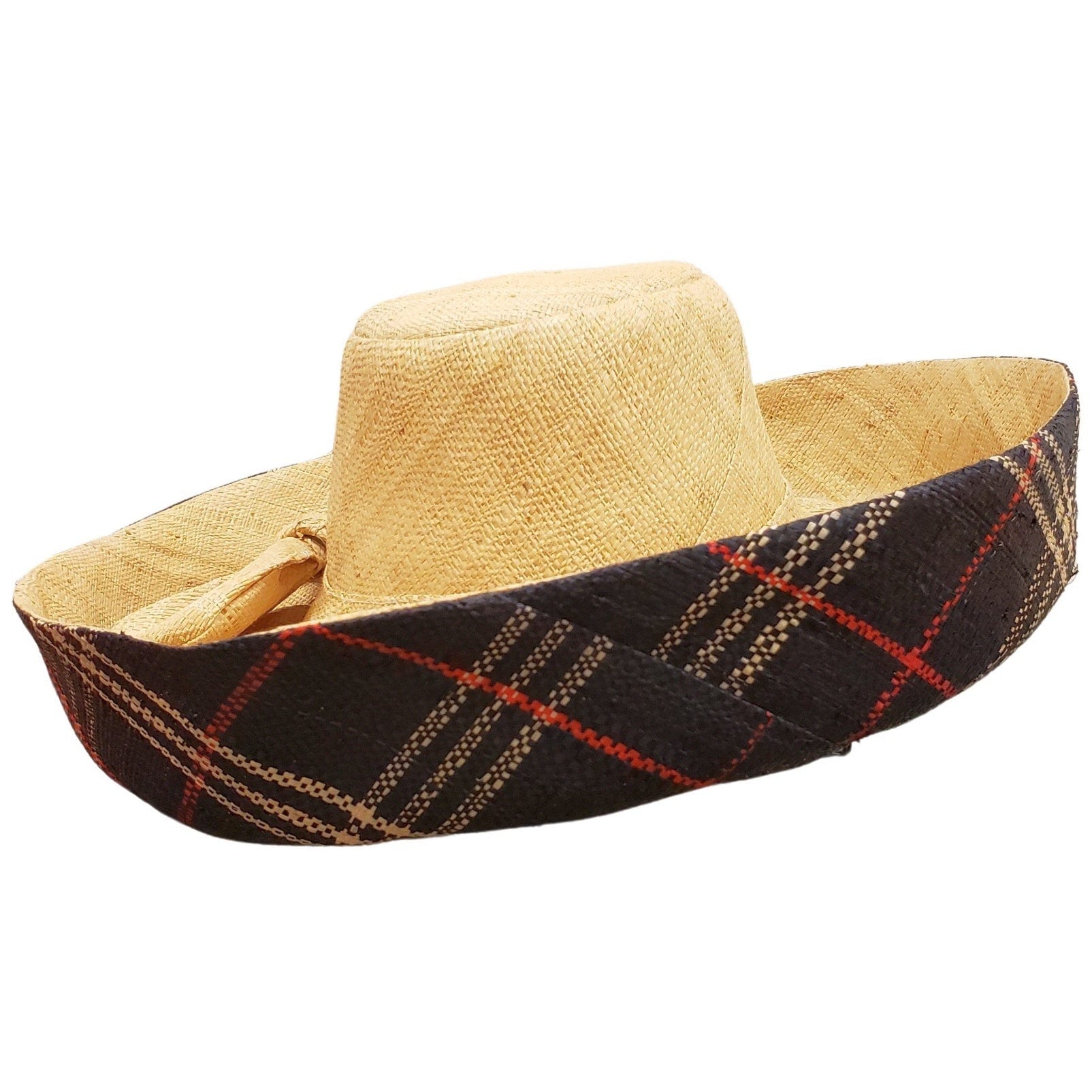 Yumi: Hand Woven Multi-Color Madagascar Big Brim Raffia Sun Hat – The ...